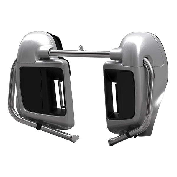 HR3 Silver / Black Honeycomb Fade Vented Lower Fairing Kit For Harley