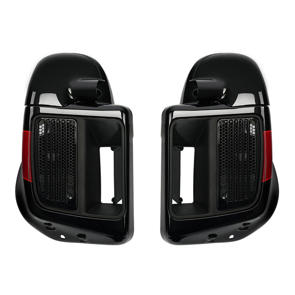 HR3 Starfire Black / Atomic Red Vented Lower Fairing Kit For Harley To