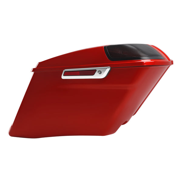HR3 Wicked Red CVO Stretched Saddlebags with Speaker Lids For 14-23 Ha